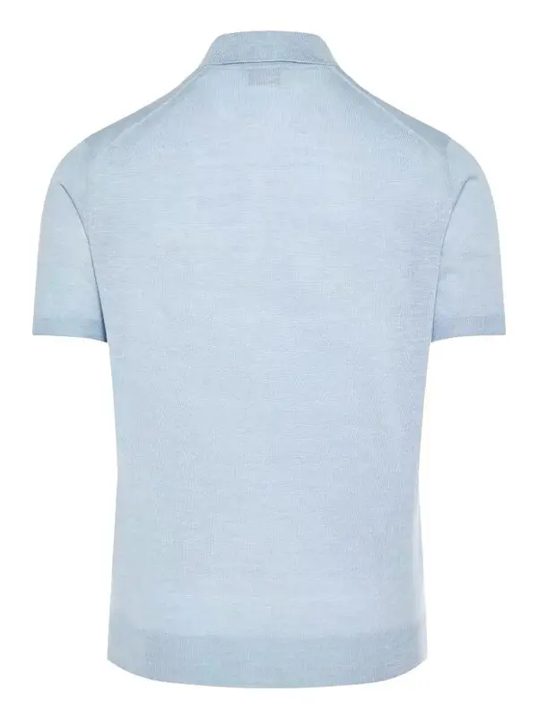 MANDELLI Short-sleeve Polo Shirt - Blue