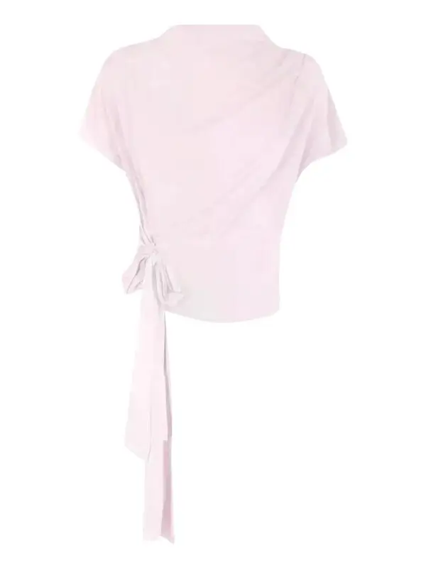 Federica Tosi Short Sleeve Mock Neck Top - Pink