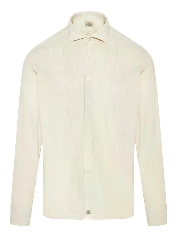 SONRISA Corduroy-texture Long-sleeve Shirt - Neutrals