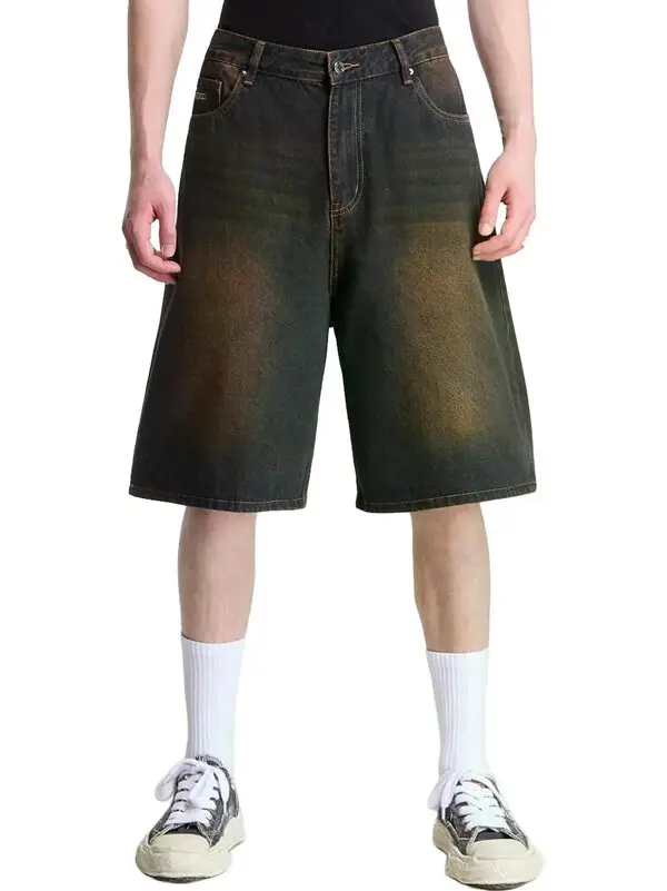 WASTED Casper Faded Denim Shorts - Black