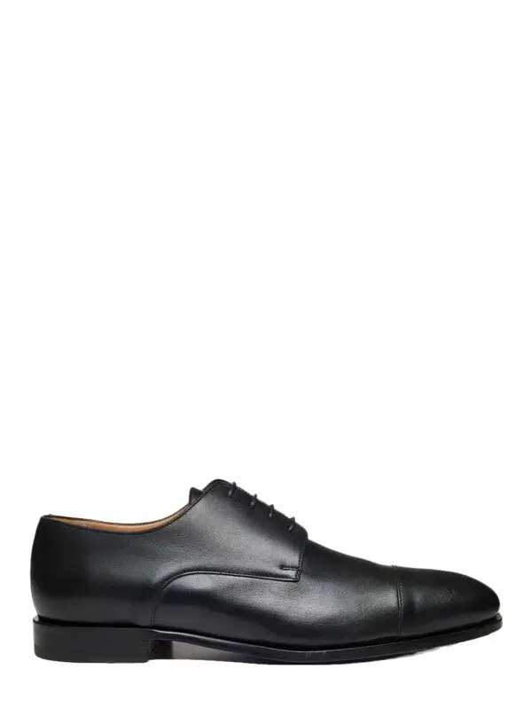 AMEDEO TESTONI Cap Toe Lace-up Derby Shoes - Black