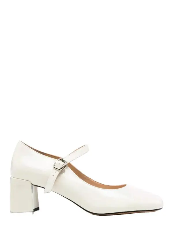 LINDA BAUMANN Mary Jane Block Heel Pumps - Neutrals