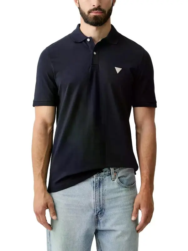 Guess Logo-patch Polo Shirt - Blue