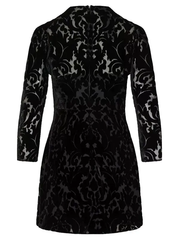 Gucci Devoré Pattern Mini Dress - Black