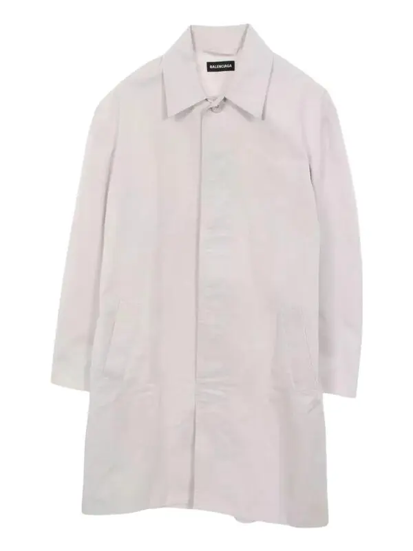 Balenciaga 2000s Cotton Collared Coat - Neutrals