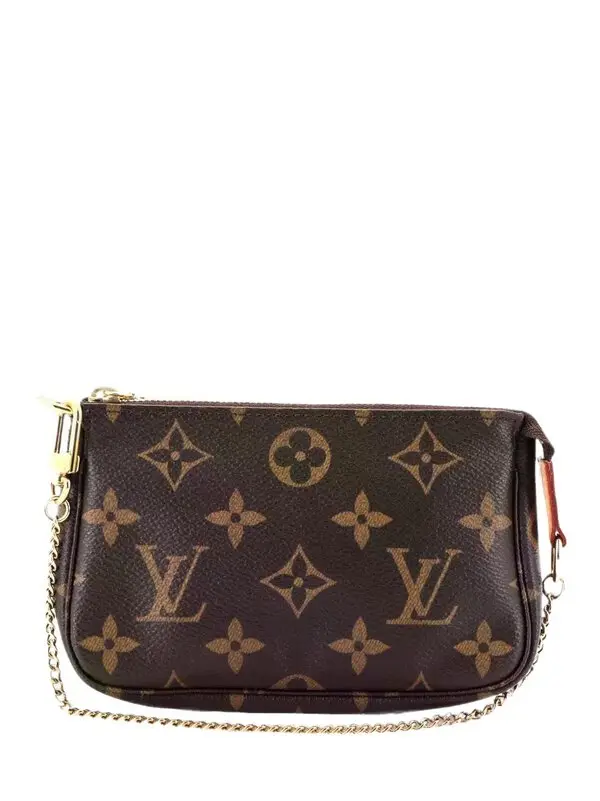LOUIS VUITTON Pochette Accessoires Monogram Canvas Mini Clutch Bag - Brown