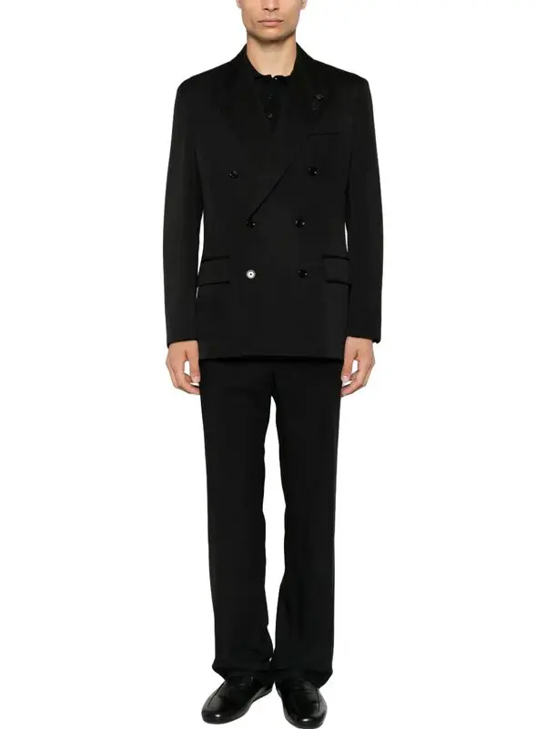 LARDINI Double-breasted Blazer - Black