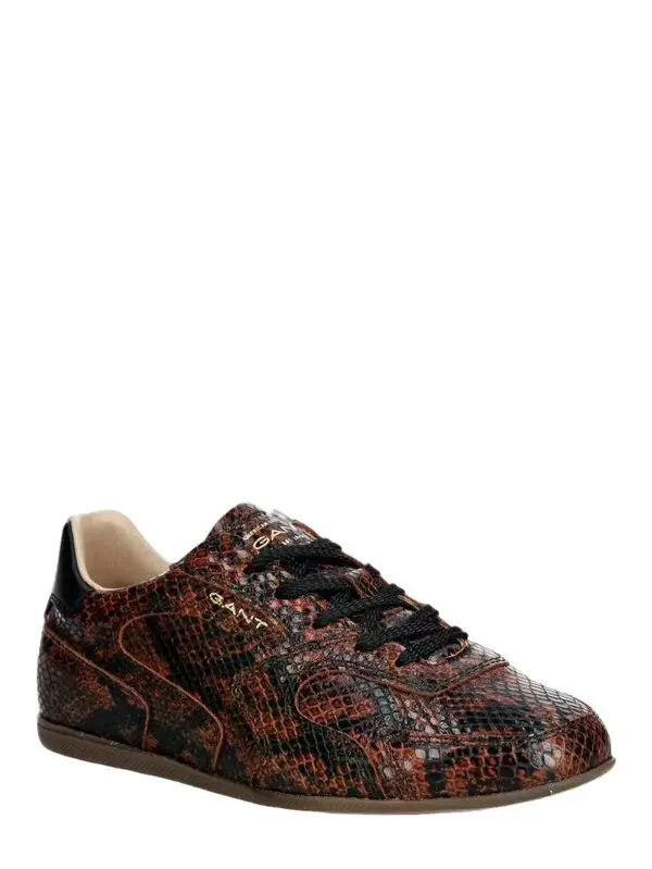 Gant Snakeskin-effect Leather Lace-up Sneakers - Brown