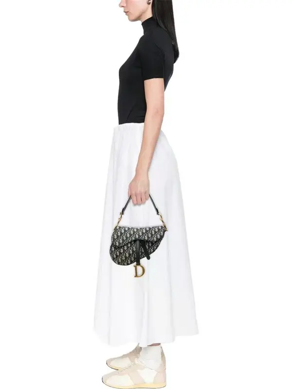 Dior 2018 Oblique Canvas Saddle Shoulder Bag - Blue
