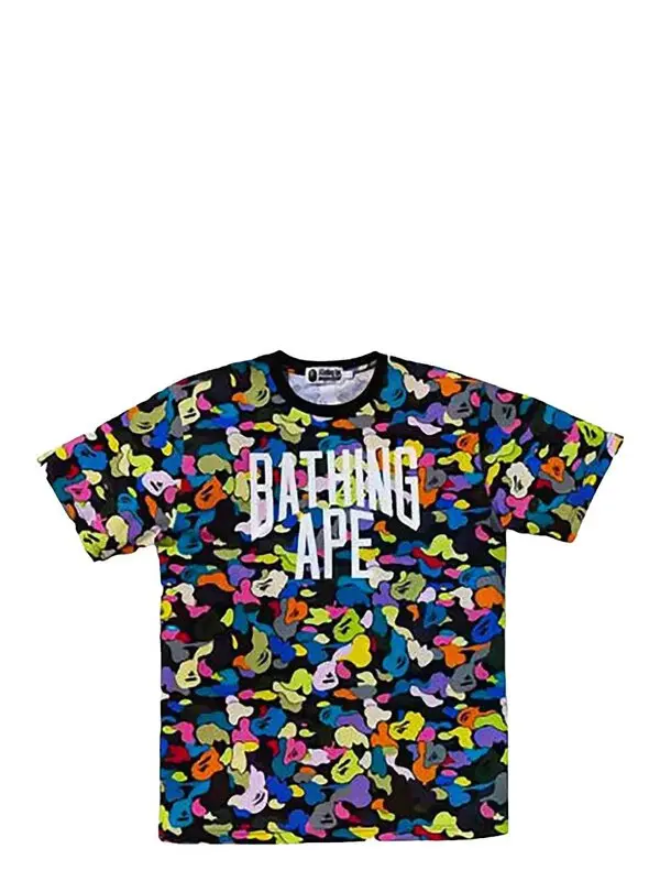 A BATHING APE Camo Logo-print T-shirt - Black