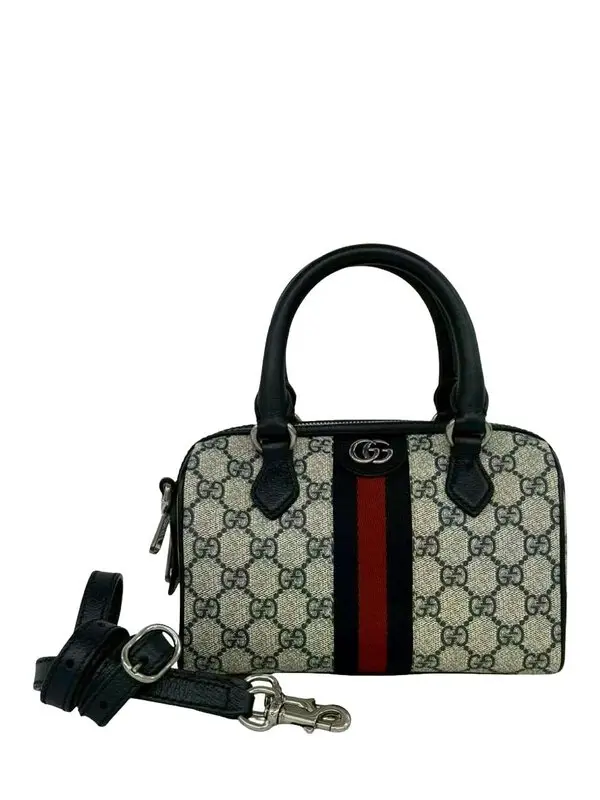 Gucci Mini Ophidia Gg Supreme Satchel - Neutrals