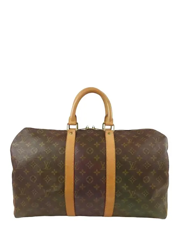 LOUIS VUITTON Monogram Keepall 45 Travel Bag - Brown
