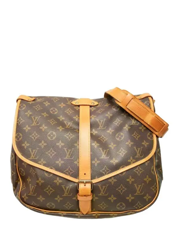 LOUIS VUITTON 1991 Monogram Saumur 35 Crossbody Bag - Brown