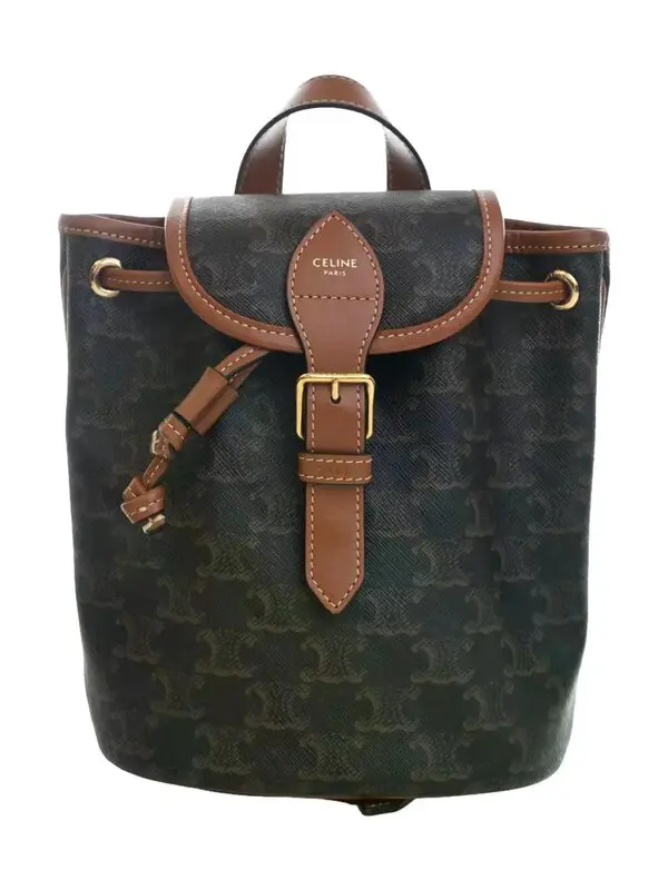 Celine Mini Triomphe Coated Canvas Folco Backpack - Brown