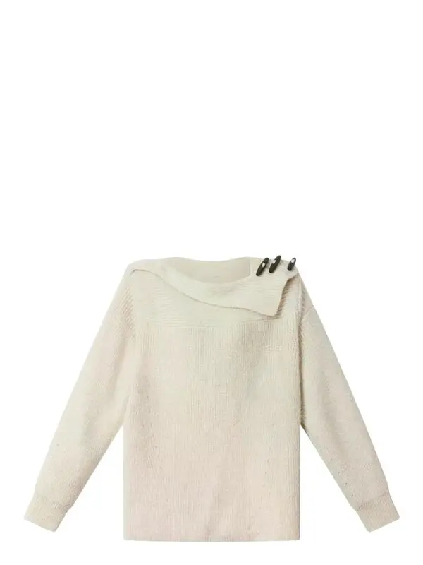 Isabel Marant Étoile Thais Ribbed Knit Sweater With Toggle Fastening - Neutrals
