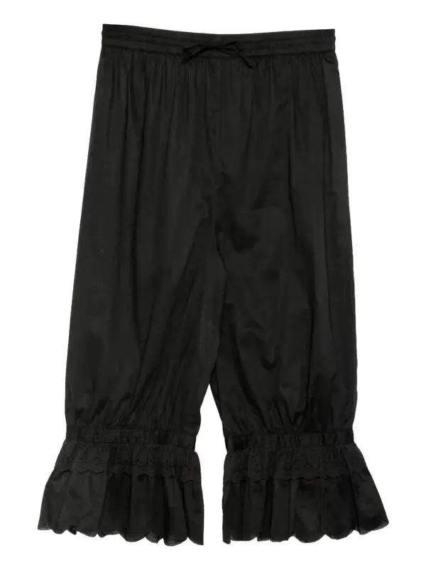 Staud Renzo Trousers With Broderie-anglaise Trim - Black