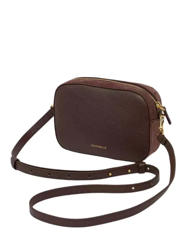 COCCINELLE Quilted Suede-panel Shoulder Bag - Brown