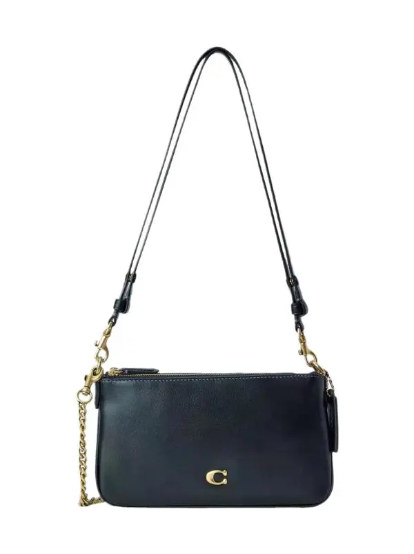 COACH Chain-strap Leather Shoulder Bag - Black