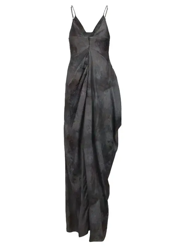 ELYWOOD Ombré Draped Asymmetrical Maxi Dress - Grey
