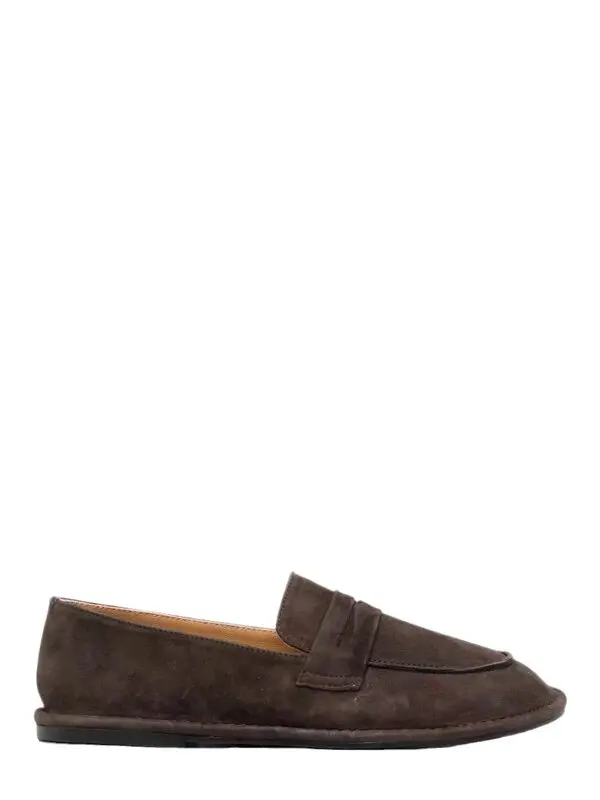LINDA BAUMANN Suede Penny Loafers - Brown