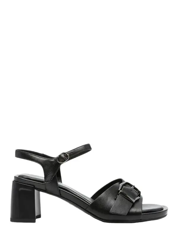 LINDA BAUMANN Buckle-detail Block-heel Sandals - Black