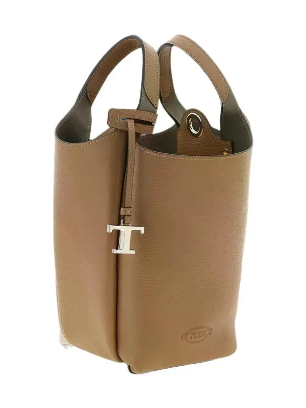 TOD'S T Timeless Leather Bucket Bag - Brown