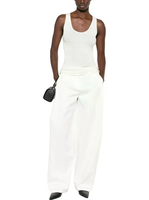 THE ROW Danel Ribbed Knit Top - Neutrals