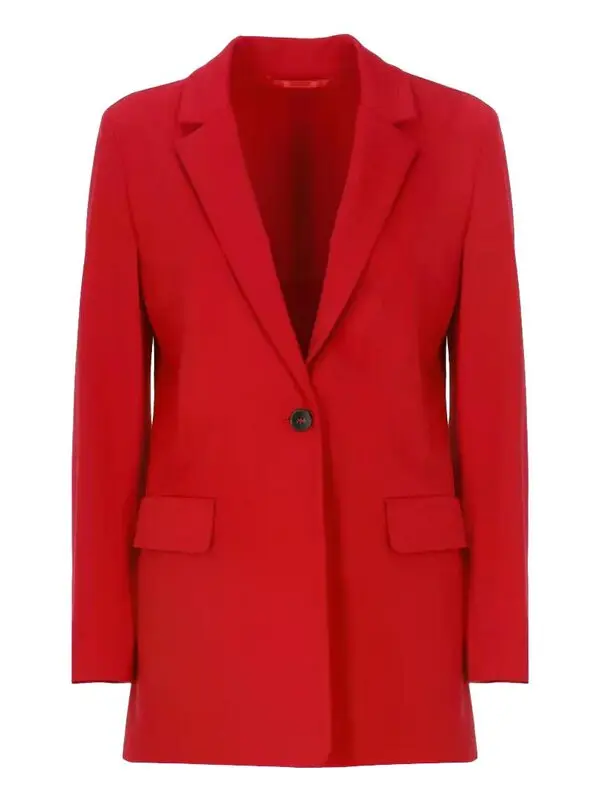 EMME Single-breasted Notched Lapel Blazer - Red