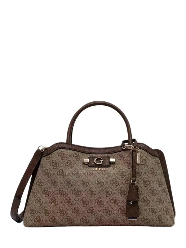 Guess Lindsey Monogram Tote Bag - Brown