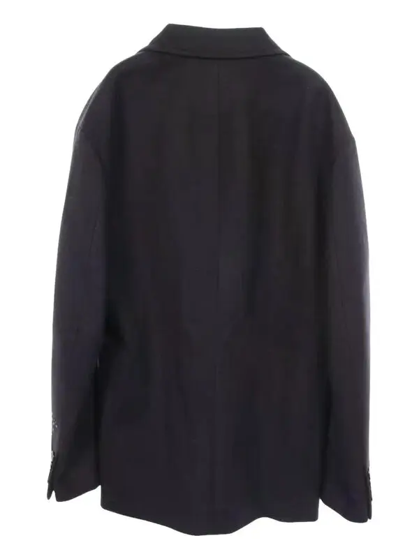 Hermès Calf Leather-patch Cashmere Jacket - Black