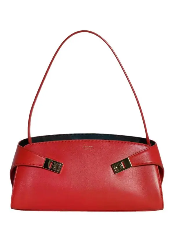 FERRAGAMO Gancini Plaque East-west Bag - Red