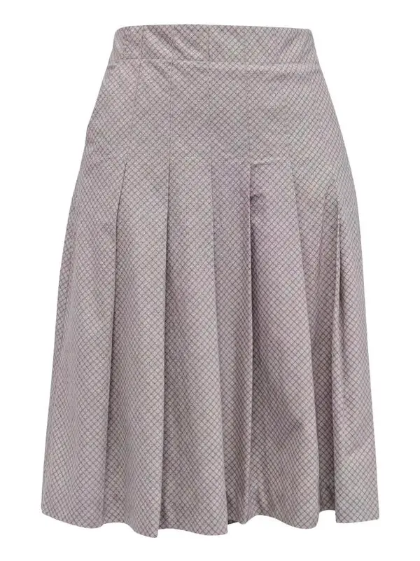 Theory Plaid Pleated Midi Skirt - Neutrals