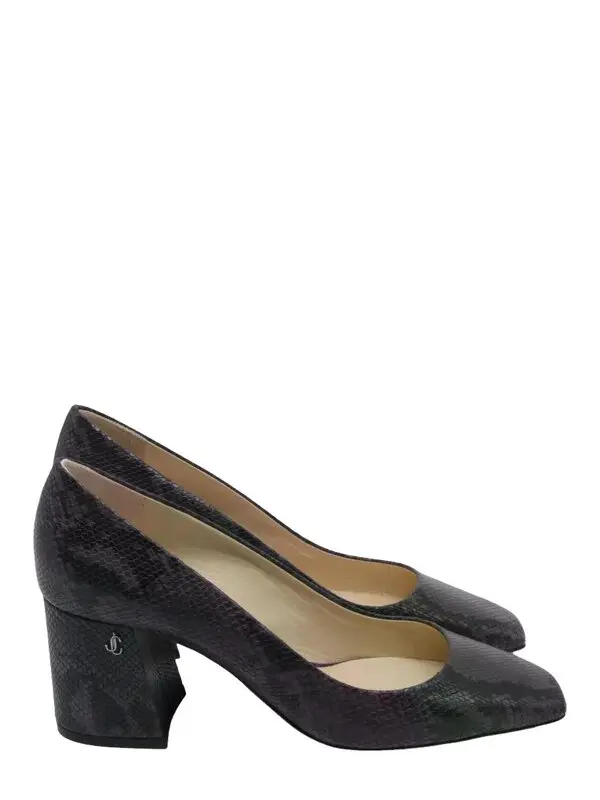 JIMMY CHOO Dianne Snake-embossed Pumps - Black