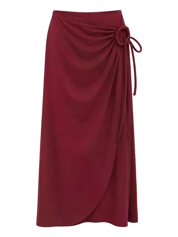 Max Mara Wrap Midi Skirt - Red