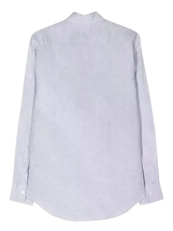 Canali Spread-collar Long-sleeve Shirt - Blue