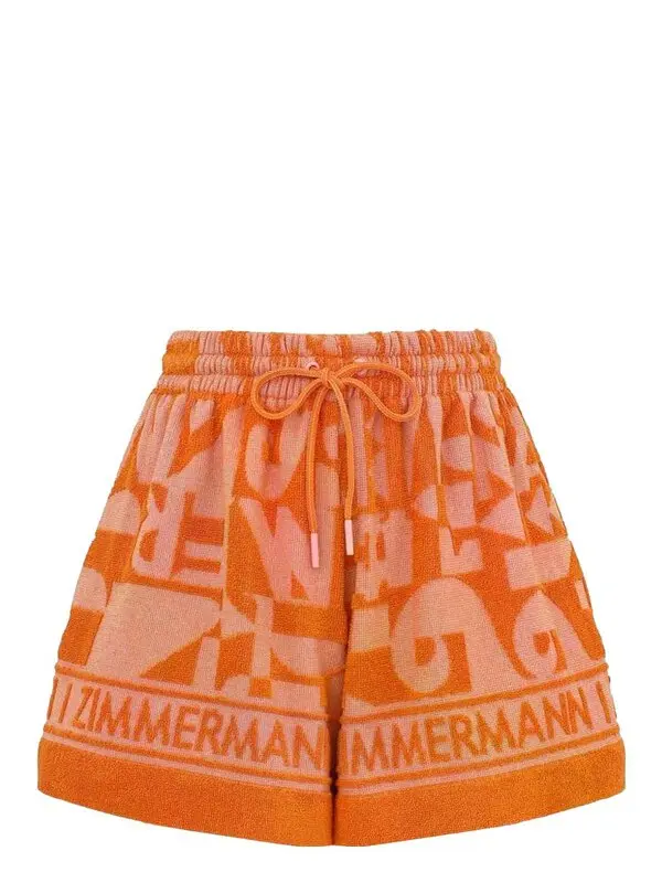 Zimmermann Logo Towelling Shorts - Orange