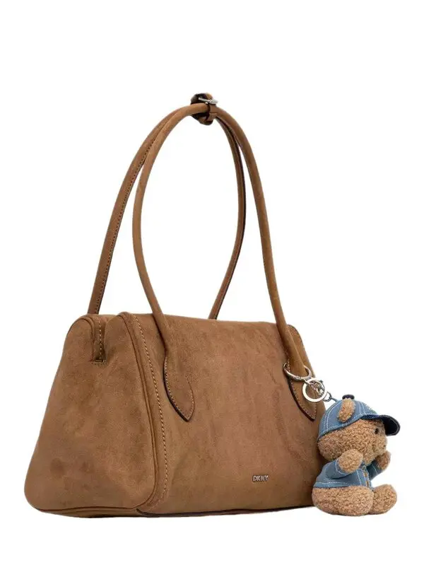 Dkny Amelie Tote Bag With Bear Charm - Brown