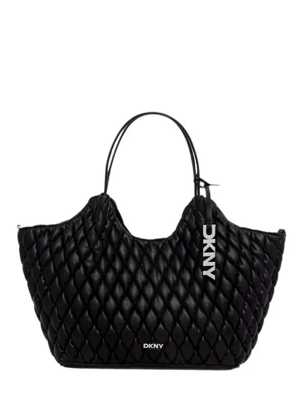 Dkny Quilted Logo Tote Bag - Black