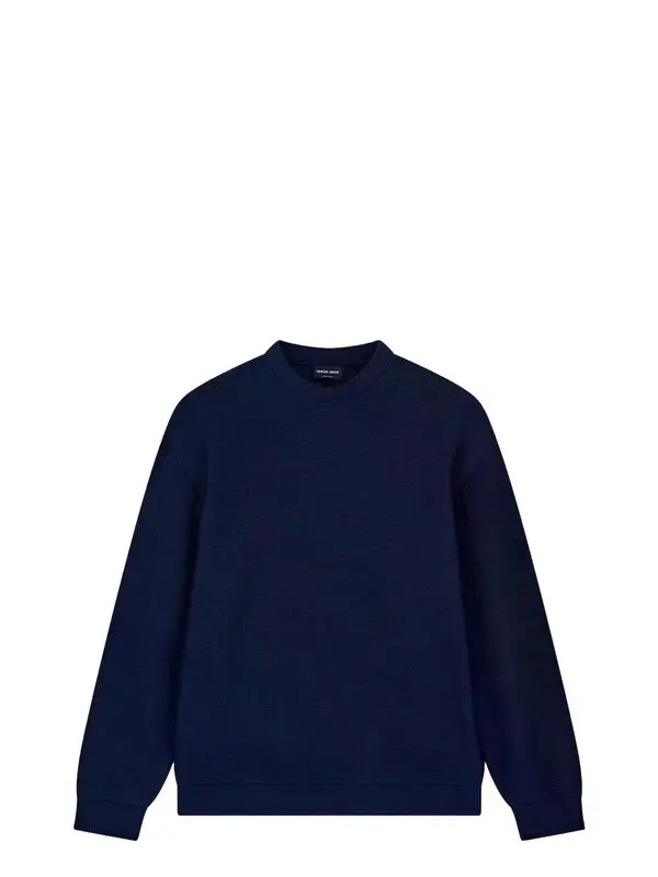 Giorgio Armani Long-sleeve Crewneck Sweatshirt - Blue