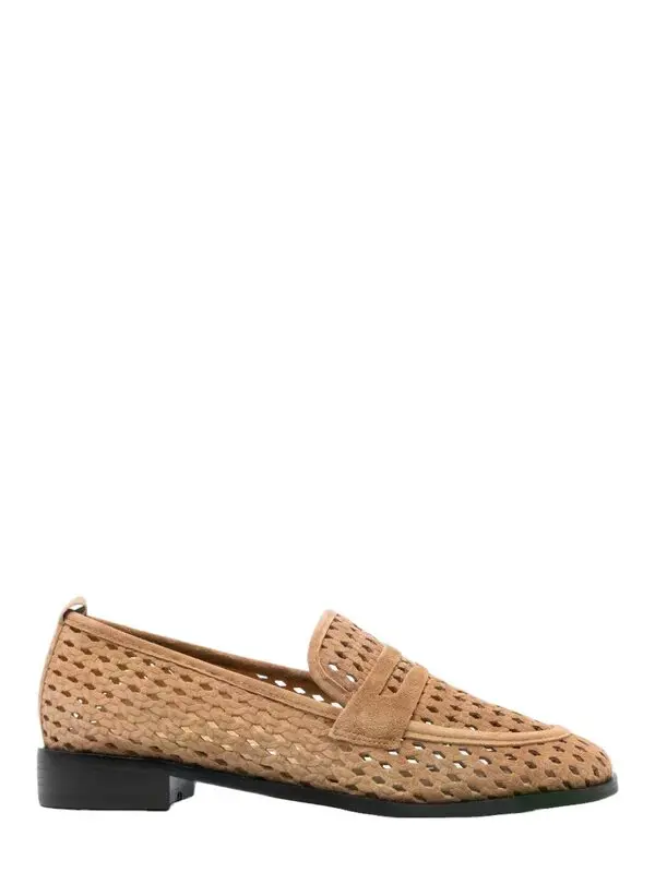 LINDA BAUMANN Woven Leather Loafers - Neutrals