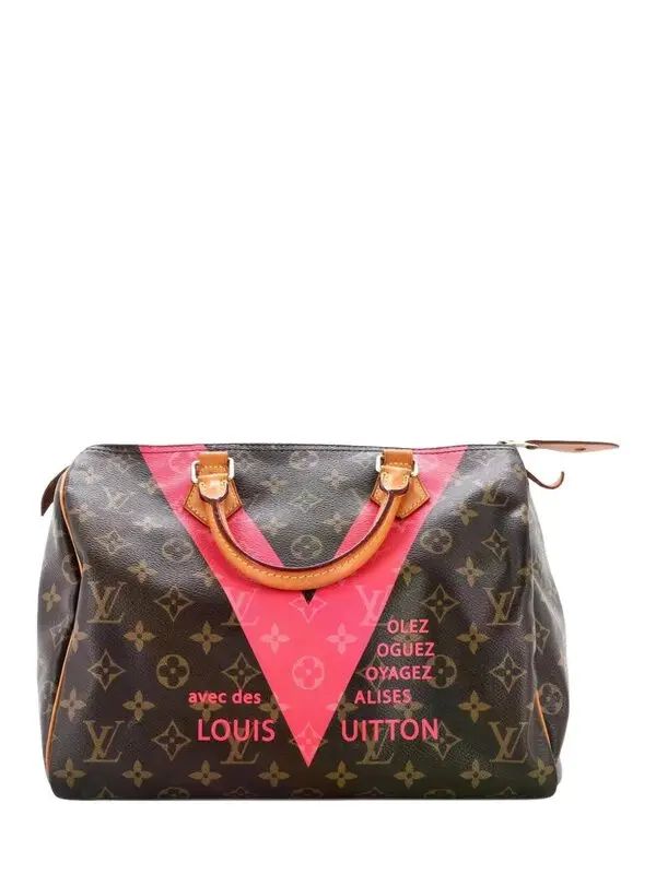 LOUIS VUITTON Speedy Handbag Limited Edition V Monogram Canvas 30 Satchel - Brown