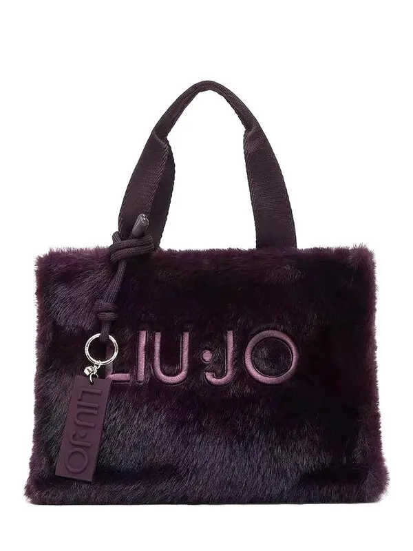 Liu Jo Small Teddy Tote Bag With Zipper Closure - Purple