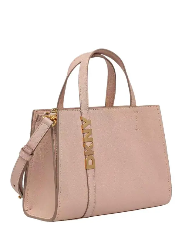 Dkny Avril Logo-plaque Leather Tote Bag - Pink
