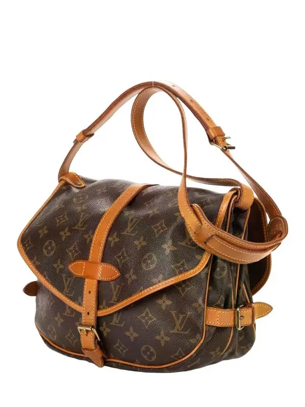 LOUIS VUITTON Monogram Canvas Pm Saumur Cross Body Bag - Brown