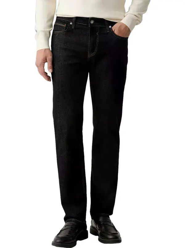 Guess Straight-leg Jeans With Logo Patch - Blue