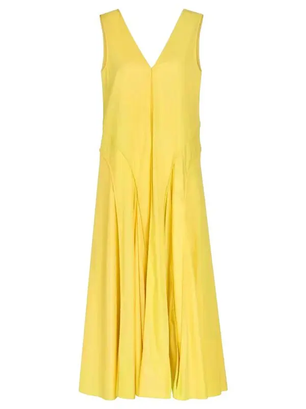 Another Tomorrow V-neck Maxi Dress - Yellow