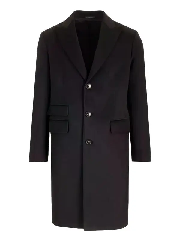 AL DUCA D’AOSTA 1902 Single-breasted Peak Lapel Coat - Black