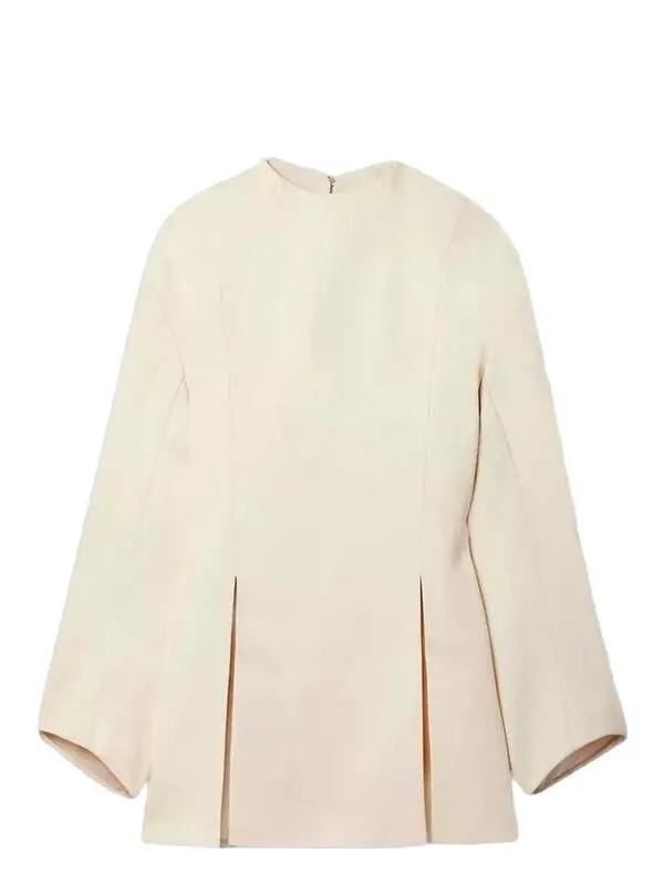 Khaite Mahni Pleated Long-sleeve Top - Neutrals