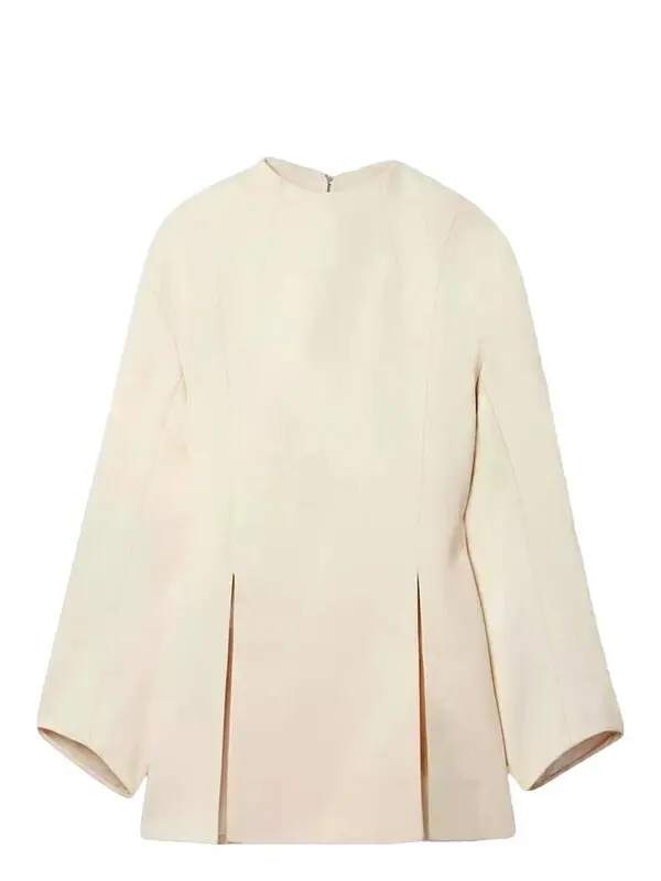 Khaite Mahni Pleated Long-sleeve Top - Neutrals