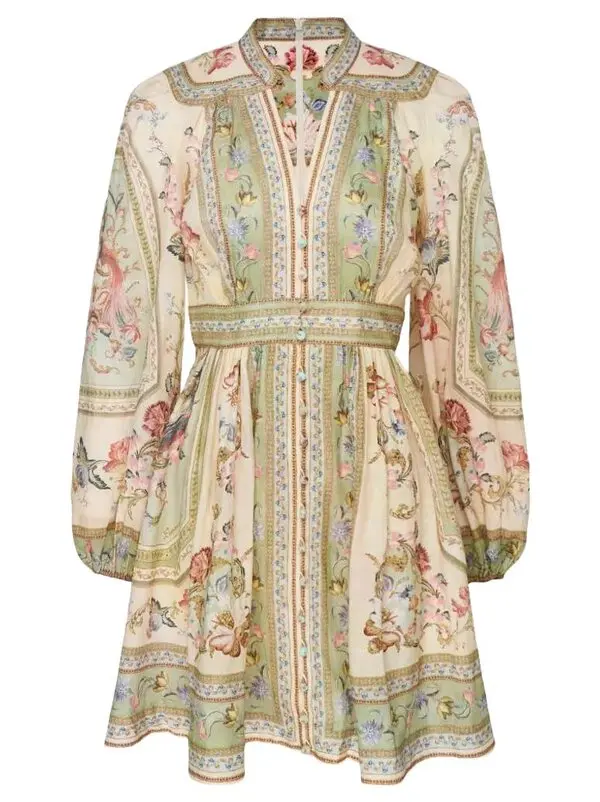 Zimmermann Roselight Mini Dress - Neutrals